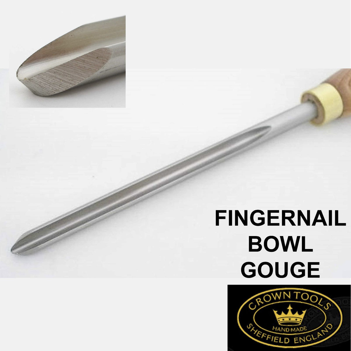 Crown 3/8" 10mm Bowl Gouge Fingernail Side Grind High Speed Steel – Tulip Woodcrafts Supplies